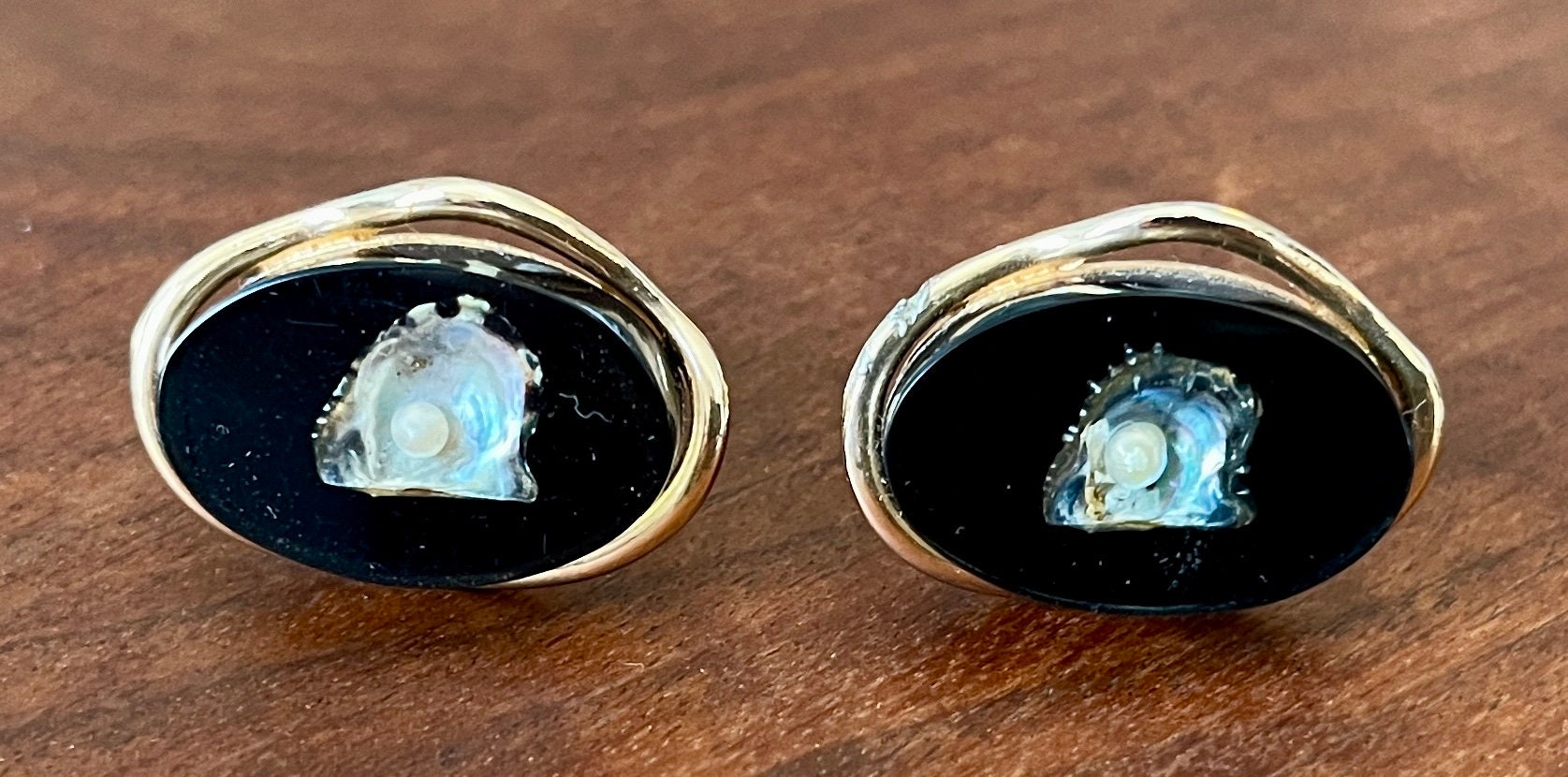 Rare Vintage 1961 Swank Arts of the World Oyster and Pearl Cufflinks - Etsy