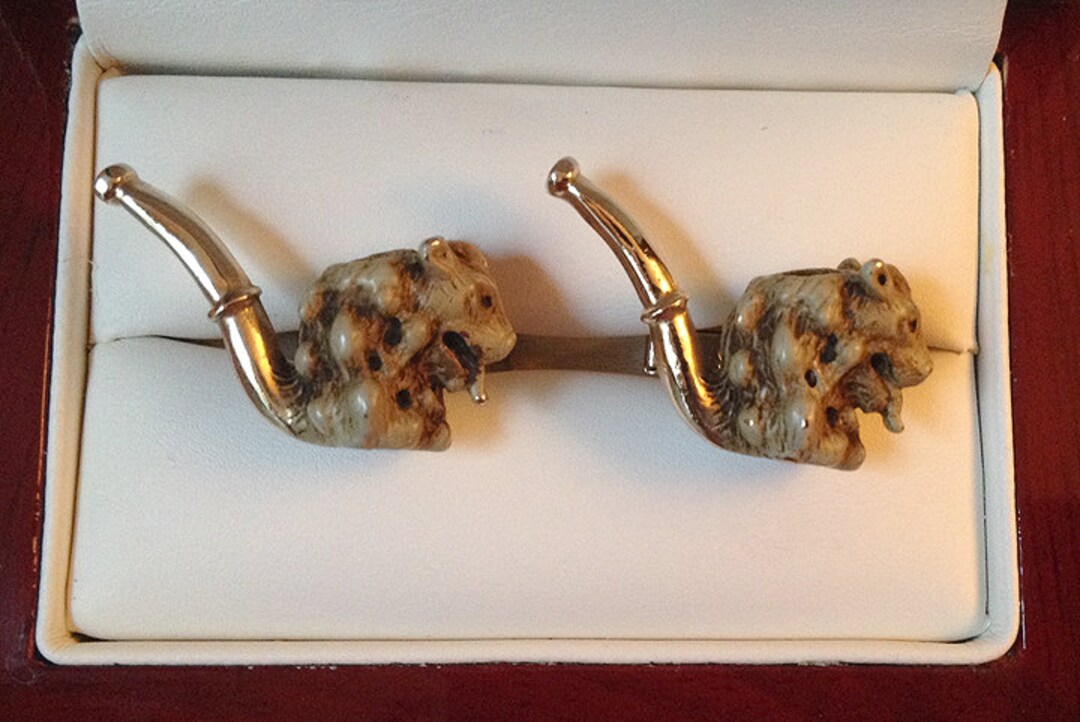 RARE Vintage SWANK Ceramic Mouse Pipe Cufflinks - Etsy