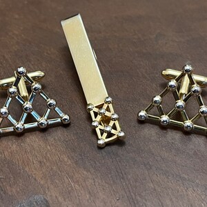SWANK Matchstick Pyramid "riviera" Goldtone and Silver Cufflink Set - Etsy