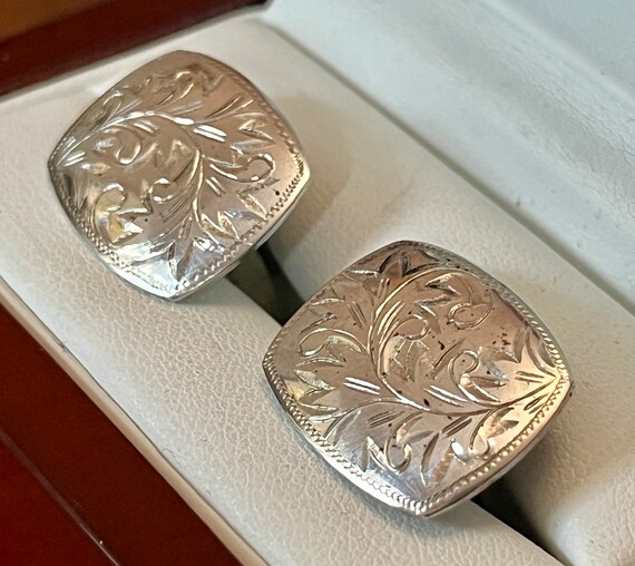 Original Vintage Sterling Silver Japanese Etched Flor… - Gem