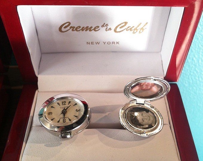 RARE Original Vintage SWANK Watch and Locket Cufflinks - Etsy