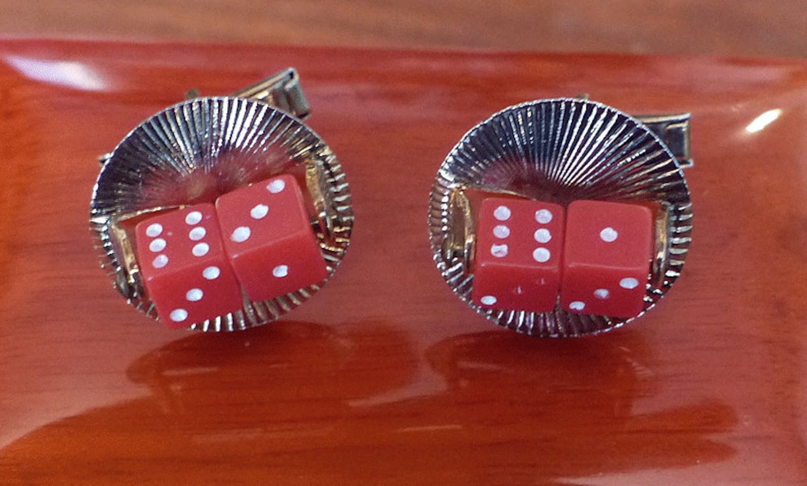 Original Vintage Rare Figural/functional Spinning Red Dice Cufflinks - Etsy
