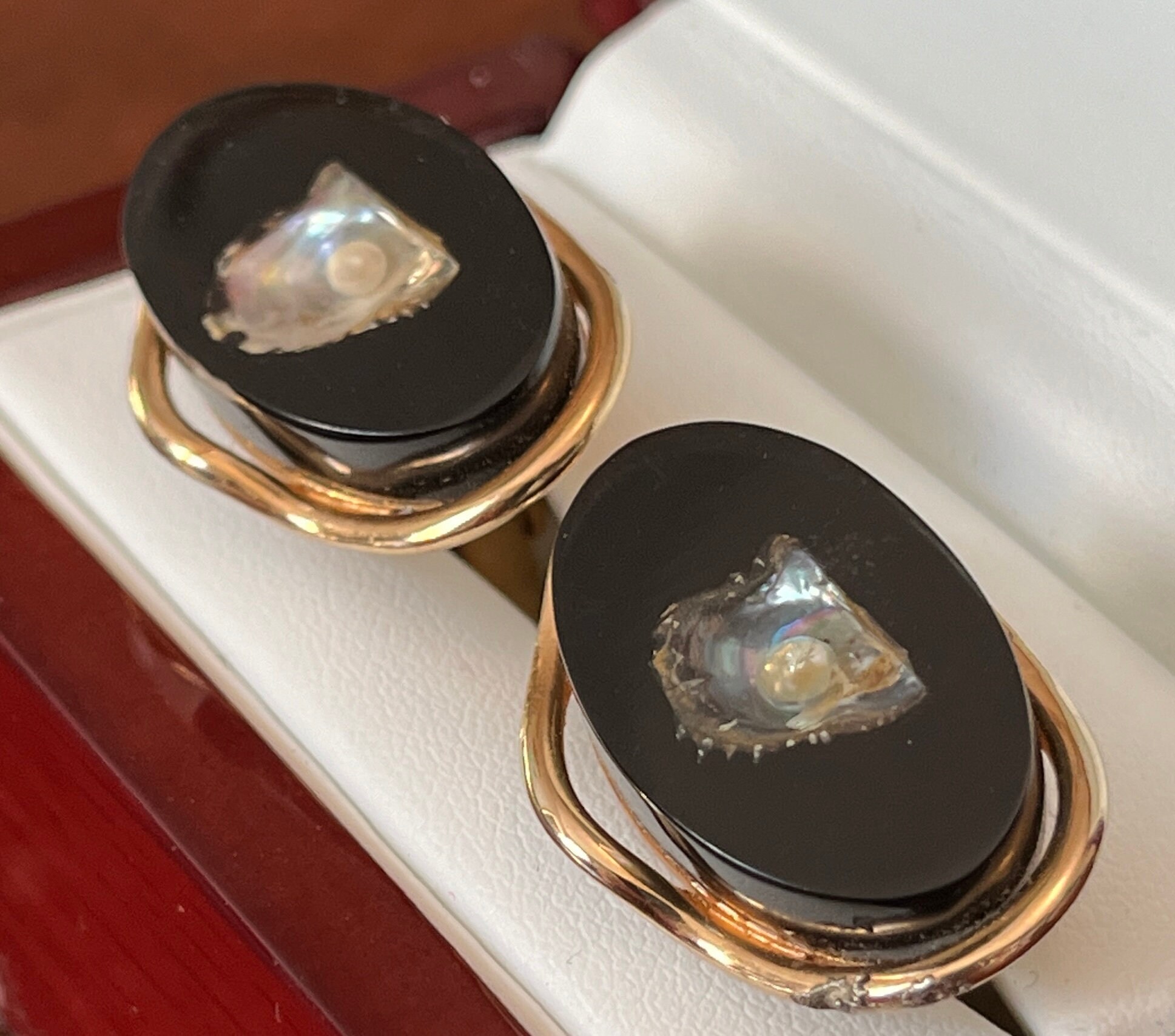 Rare Vintage 1961 Swank Arts of the World Oyster and Pearl Cufflinks - Etsy