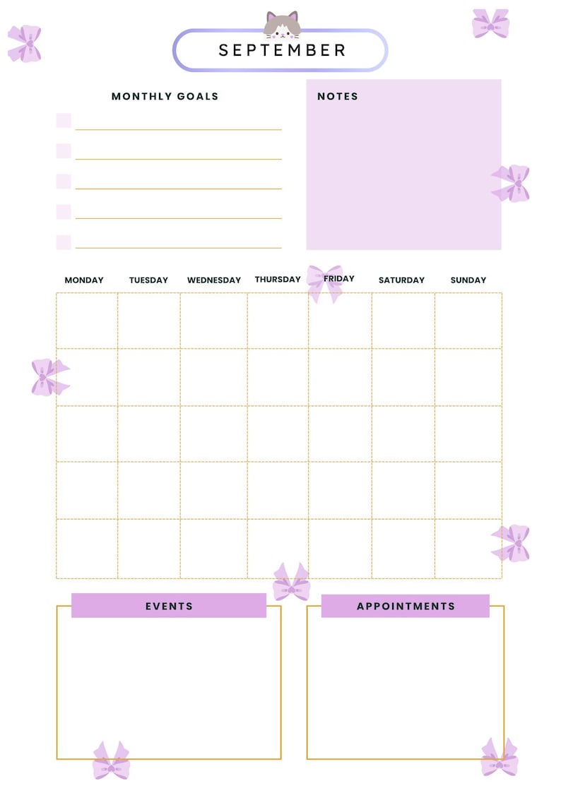 2026 Monthly Planner Printable, Editable Pastel Calendar (digital ...