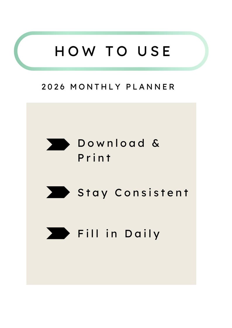 2026 Monthly Planner Printable, Editable Pastel Calendar (digital ...