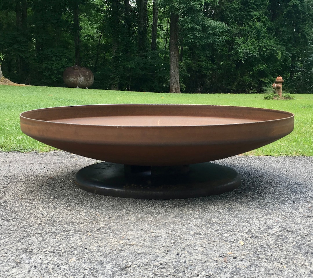 48 Inch Shallow Depth Steel Fire Pit - Custom Fire Pit - Outdoor Fire ...