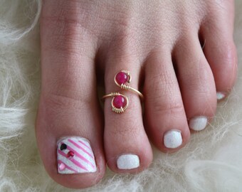Pink Gold Toe Ring | Etsy