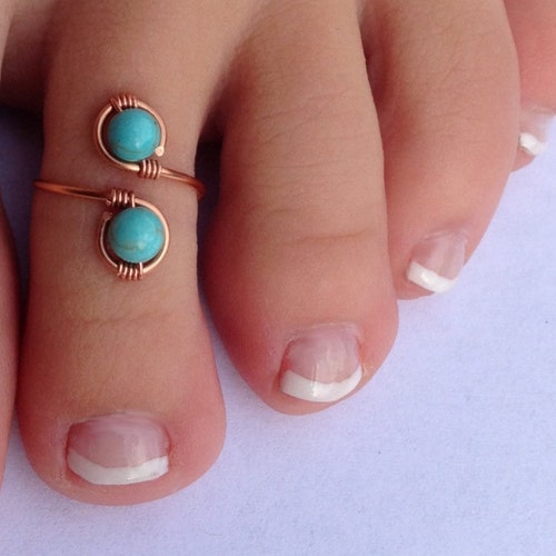 Turquoise Toe Ring Adjustable Toe Ring Midi Ring Knuckle | Etsy