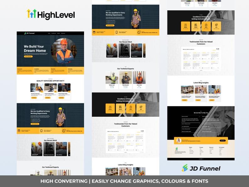 Go High Level Construction Funnel | GHL General Contractor Landing Page ...