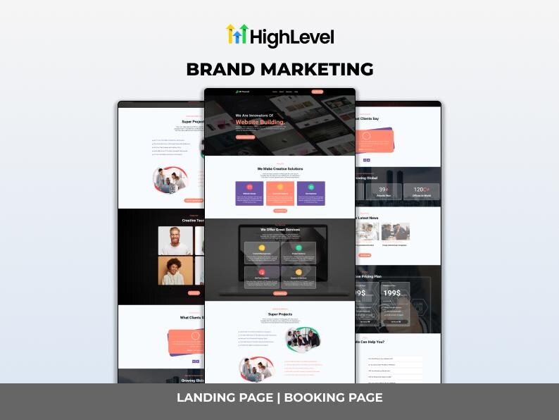 Go High Level Digital Marketing Funnel Template | Landing Page, Booking ...