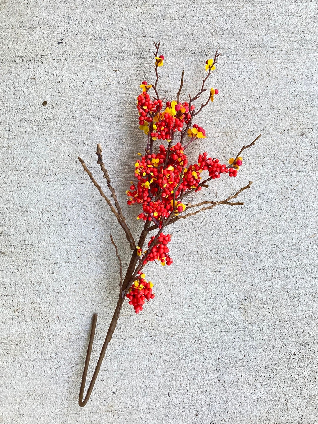 Fall Bittersweet Berry Stem, Orange and Red Berries, Artificial Berry ...