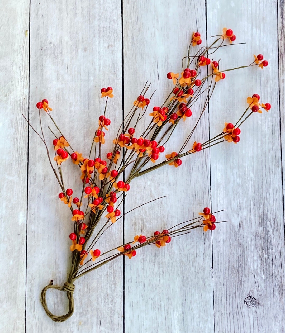 Country Fall Bittersweet Berry Branch, 36” Long, Fall Decor - Etsy