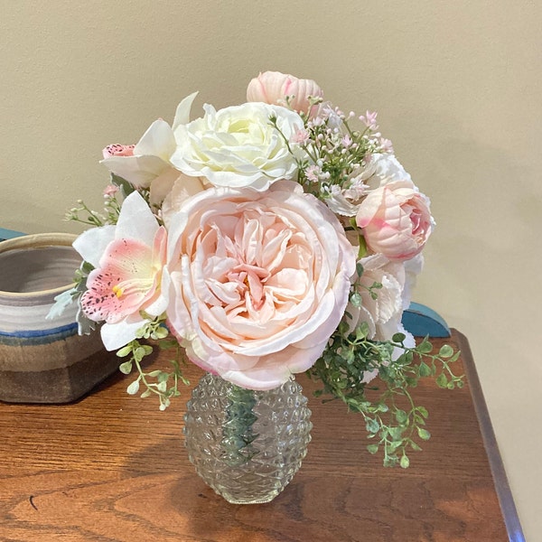 Pink Fake Flowers With Vase - Etsy