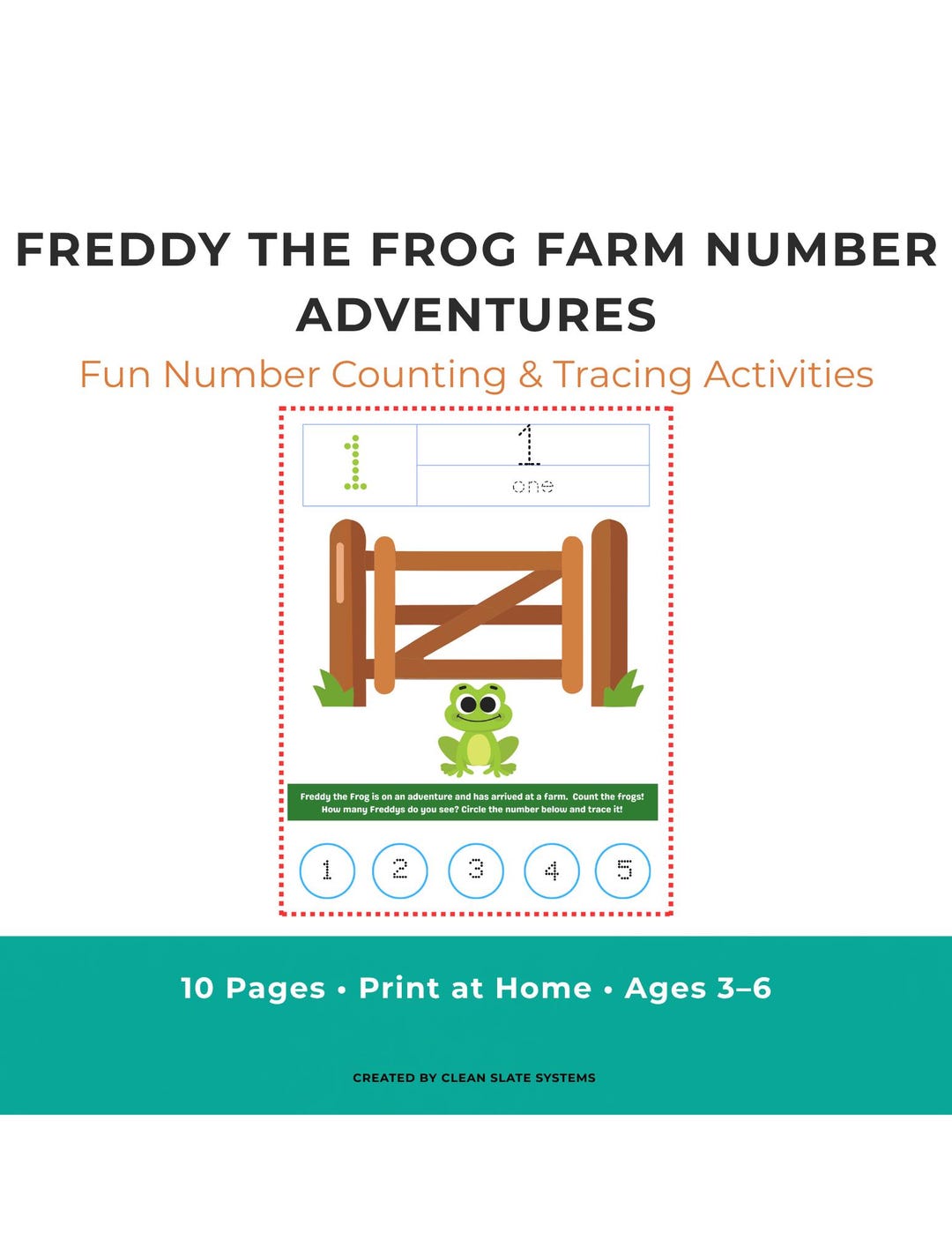 Freddy the Frog Farm Number Adventure | Printable Counting Worksheet ...
