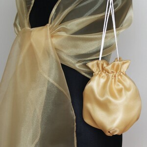 Bag + Wrap Shawl Bolero Winter Wedding Shrug Organza Gold Elegant ...