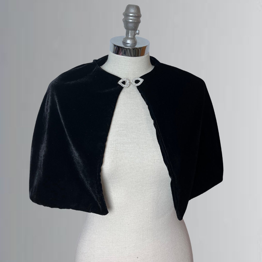 Black Velvet Velour Capelet Cape Wrap Wedding Shrug different - Etsy