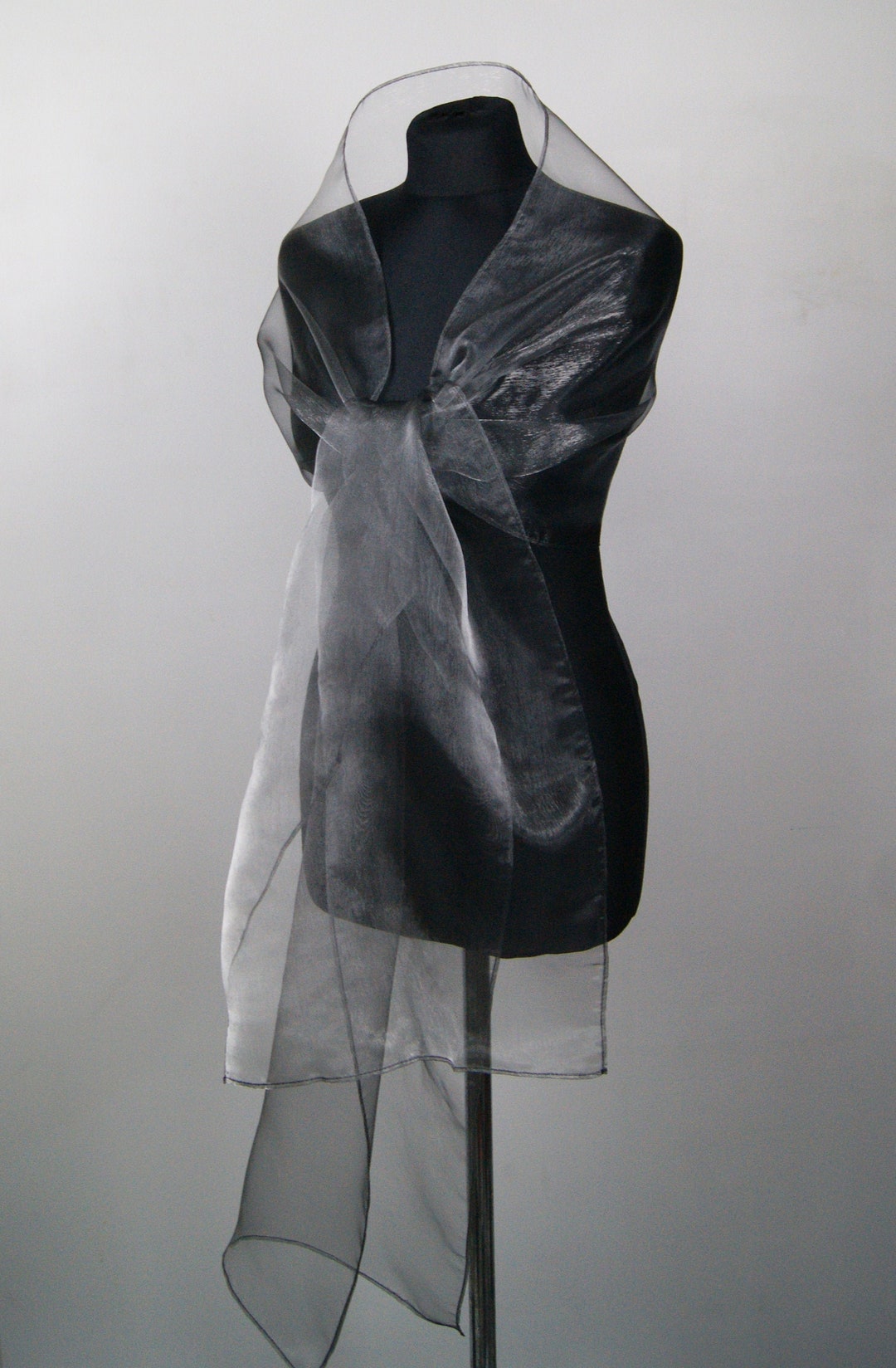 2 Tone Silver Grey Organza Wrap Shawl Summer Spring Wedding Shrug 200 ...