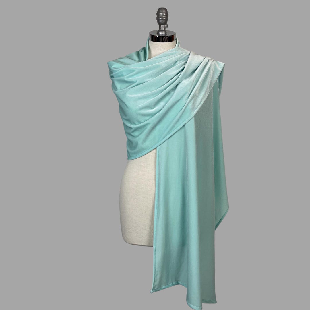 Mint Aqua Velour/velvet Wrap Shawl Bolero Turquoise Winter Wedding ...