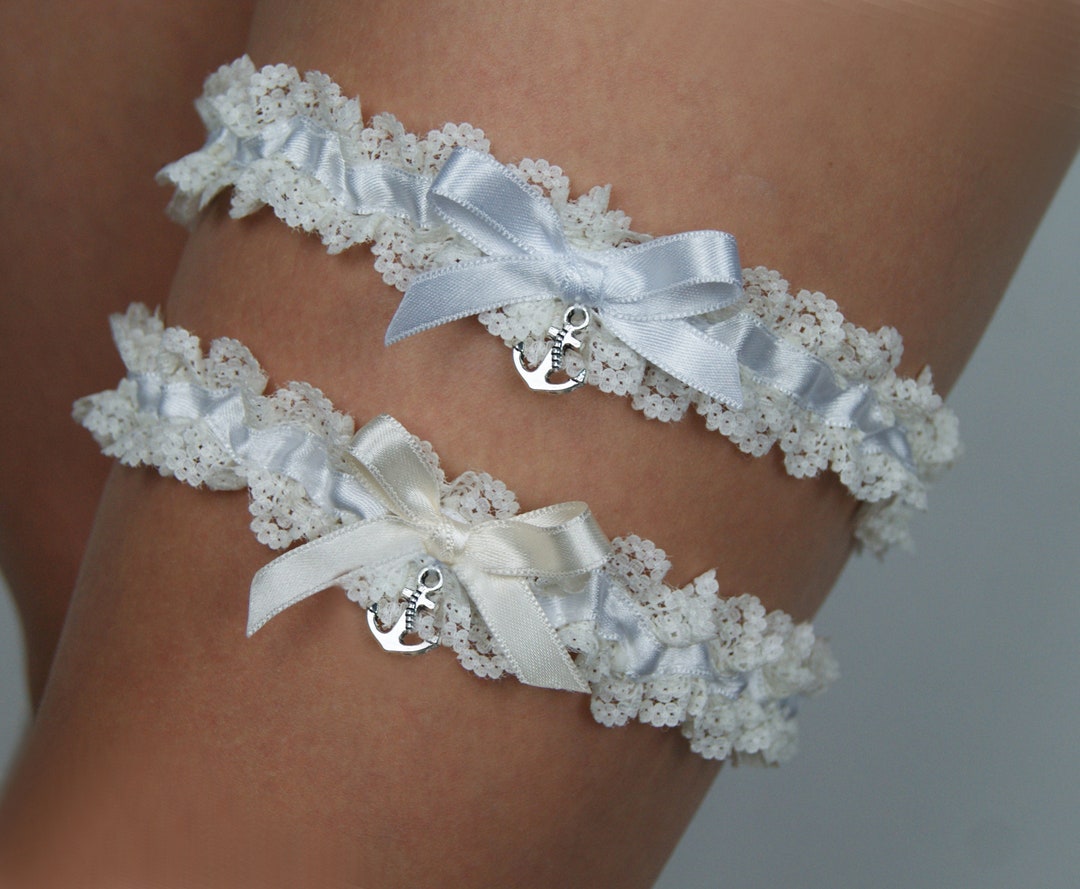 Anchor Ivory Garter Set, Bridal Garter , Wedding Garter , Tossing ...