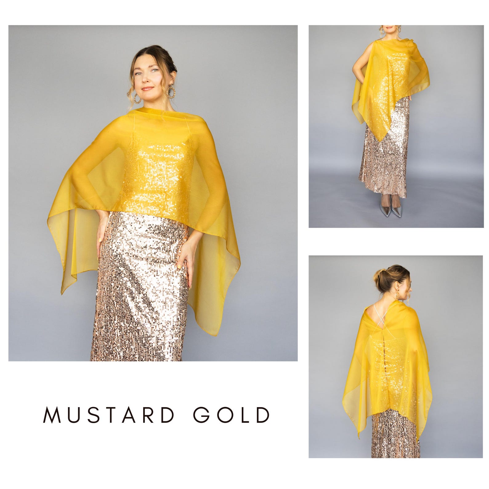 Mustard Gold Capelet Yellow Sheer Wrap Mustard Gold Greek Style Wrap ...
