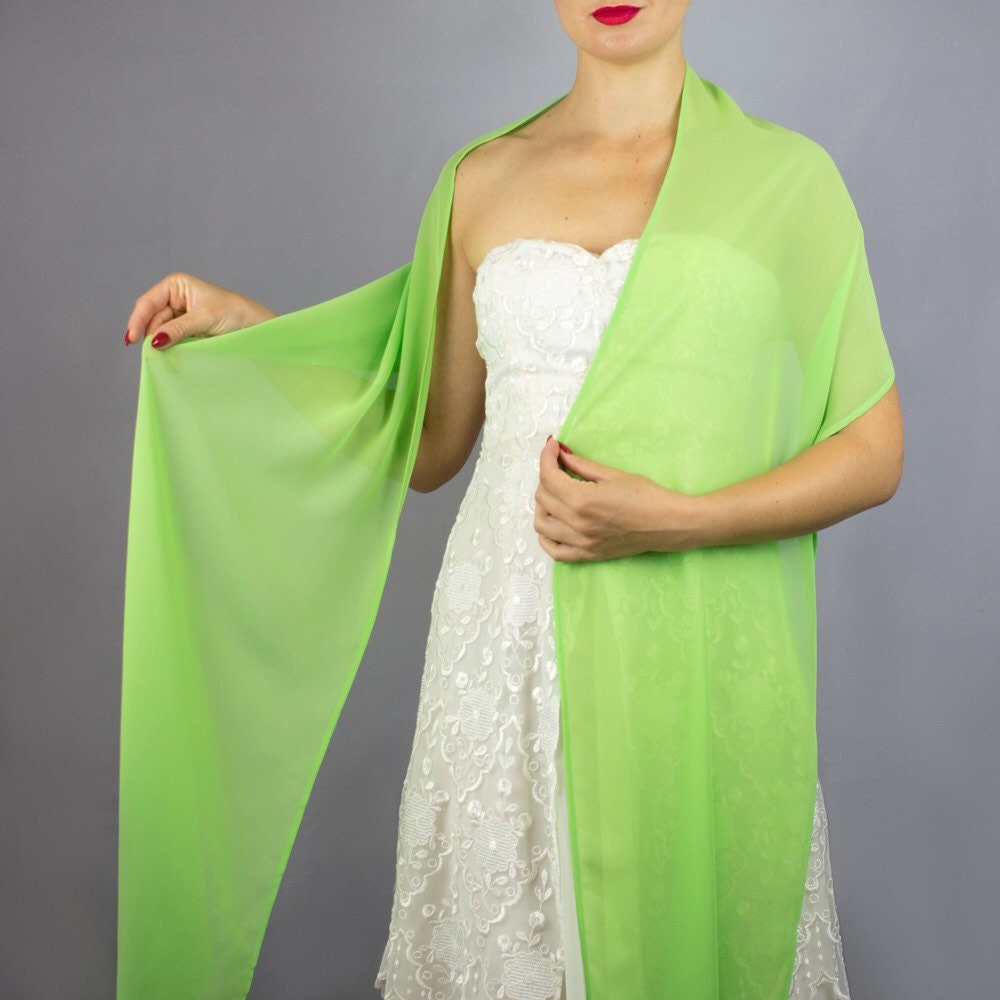 Neon Green Scarf Mint Green Shawl Lemon Green Wrap Chiffon Wrap Yellow ...