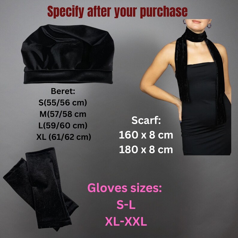Velvet Beret Velvet Scarf Woman Gift Winter Velvet Set Velvet Gloves ...