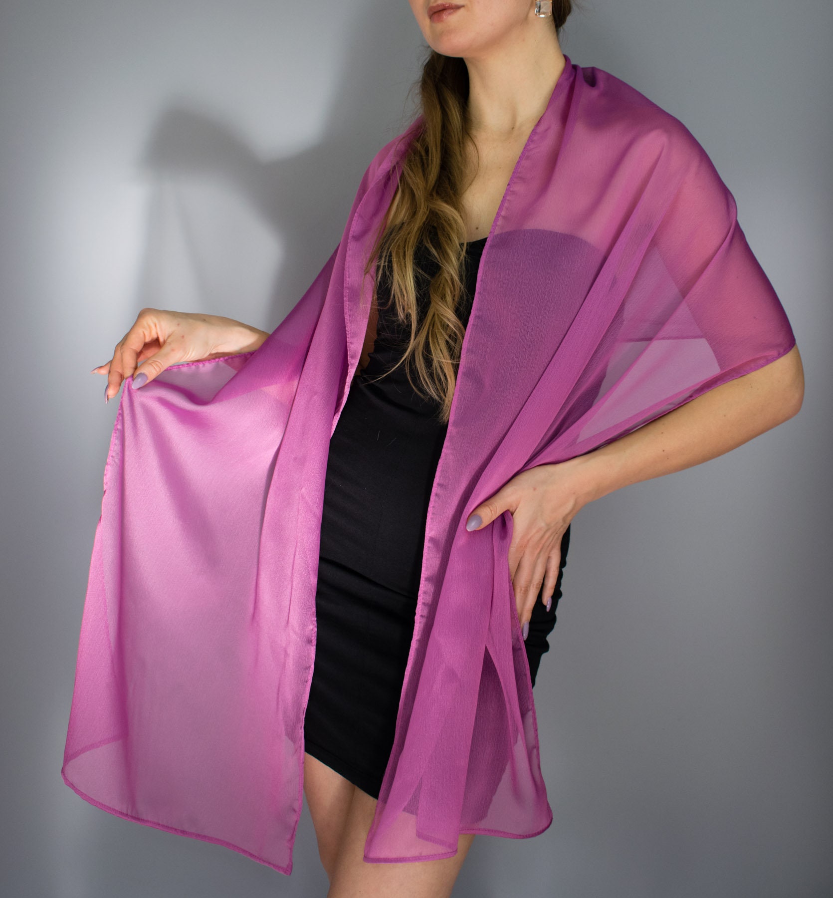 Purple Fuchsia mauve Wrap Shawl bolero Shrug spring summer | Etsy