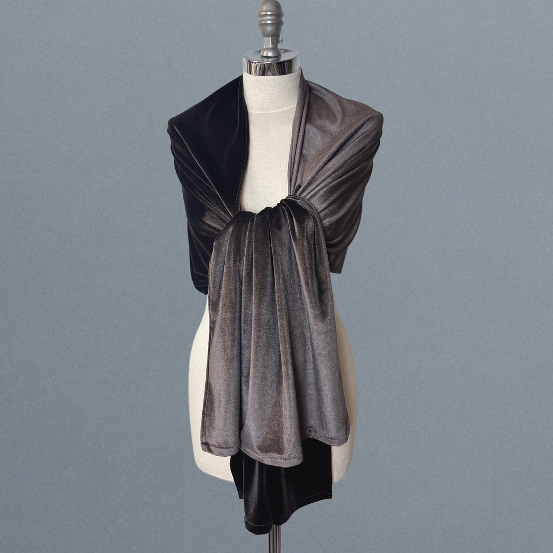 Velvet Wrap Shawl Bolero Winter Wedding Shrug Velvet Scarf Taupe Brown ...