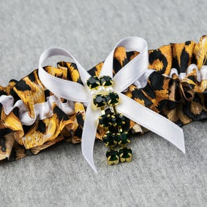 Garter Set Wedding Gift Animal Print Tiger Leopard Gold White - Etsy