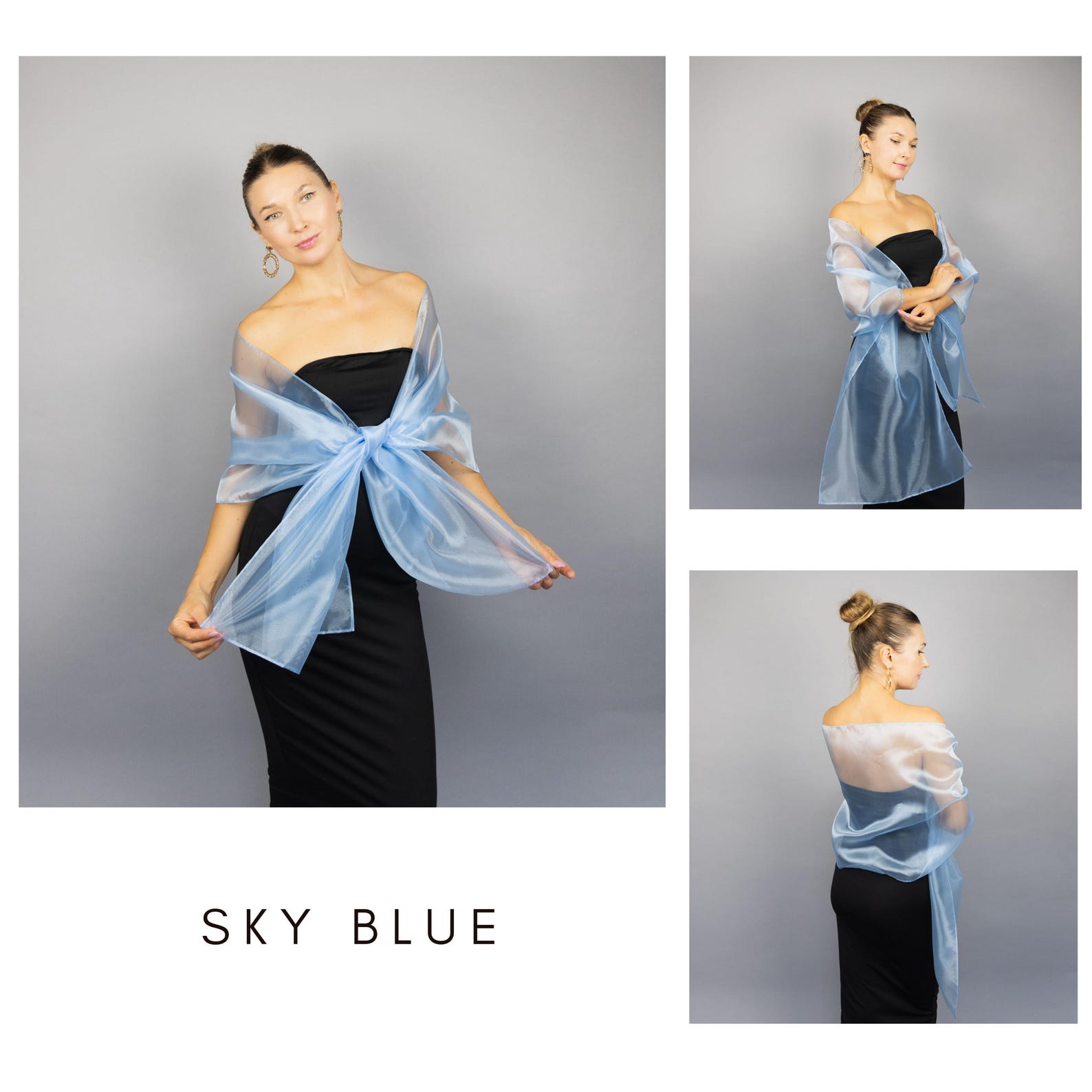 Royal Blue Neck Scarf Blue Scarf Blue Neck Scarf Women Blue Scarf Blue ...