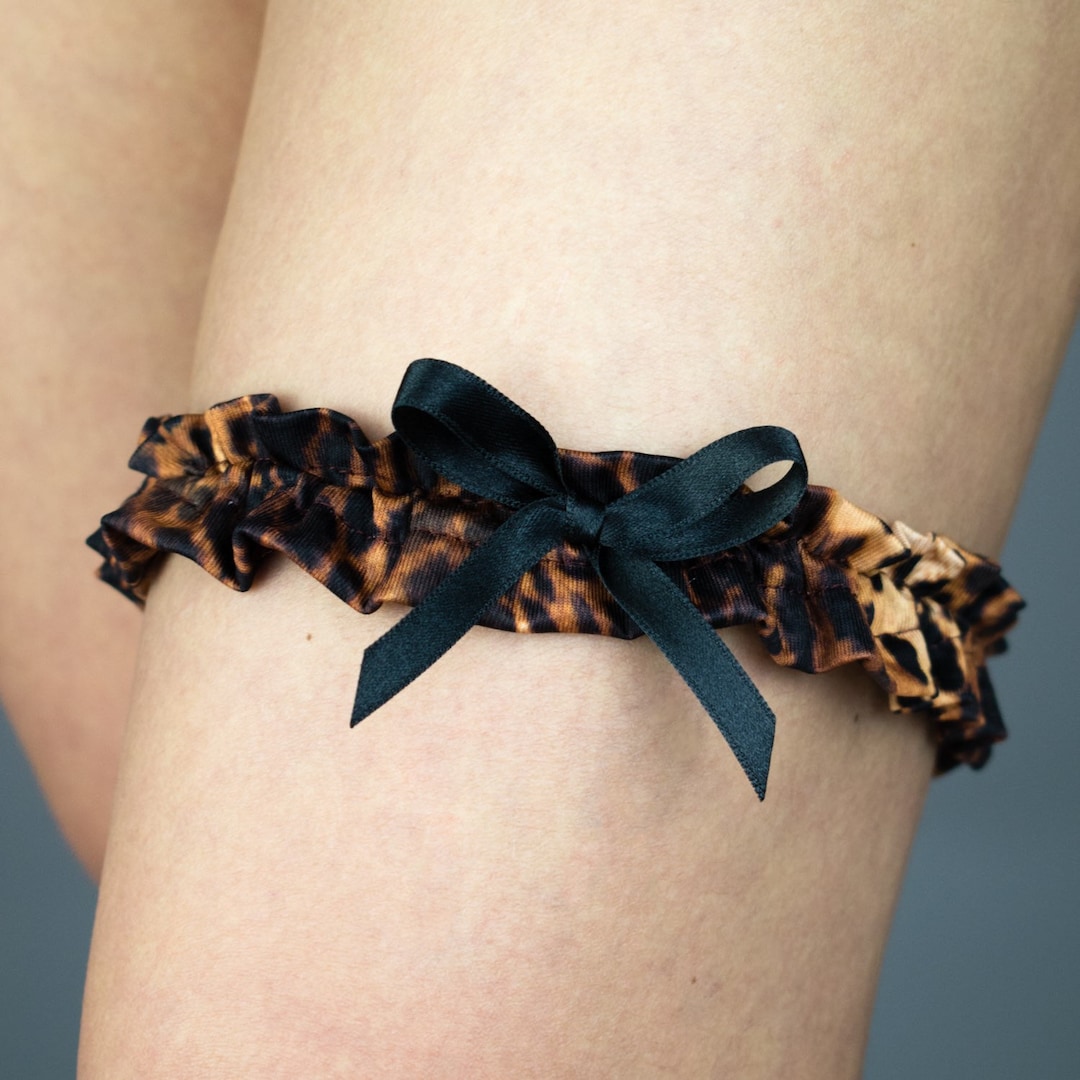 Animal Print Garter for Your Wedding Brown Silver Black Tossing Garter ...