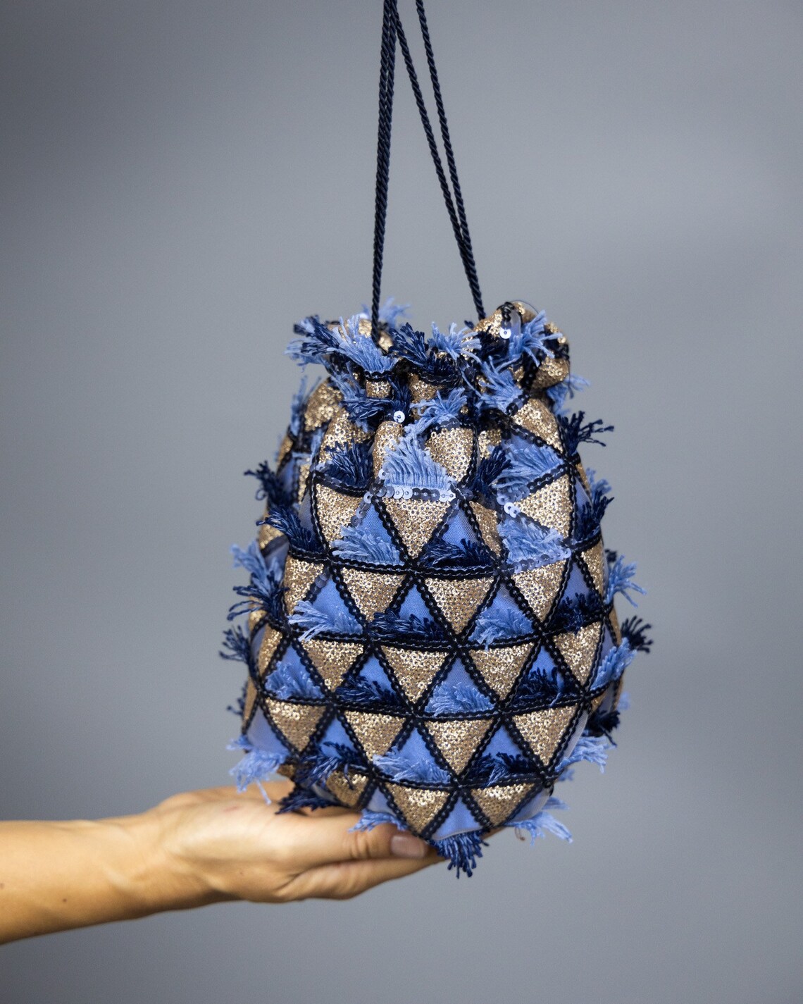 Elegant Sequins Bag Purse Navy Blue Wedding Spring Summer - Etsy