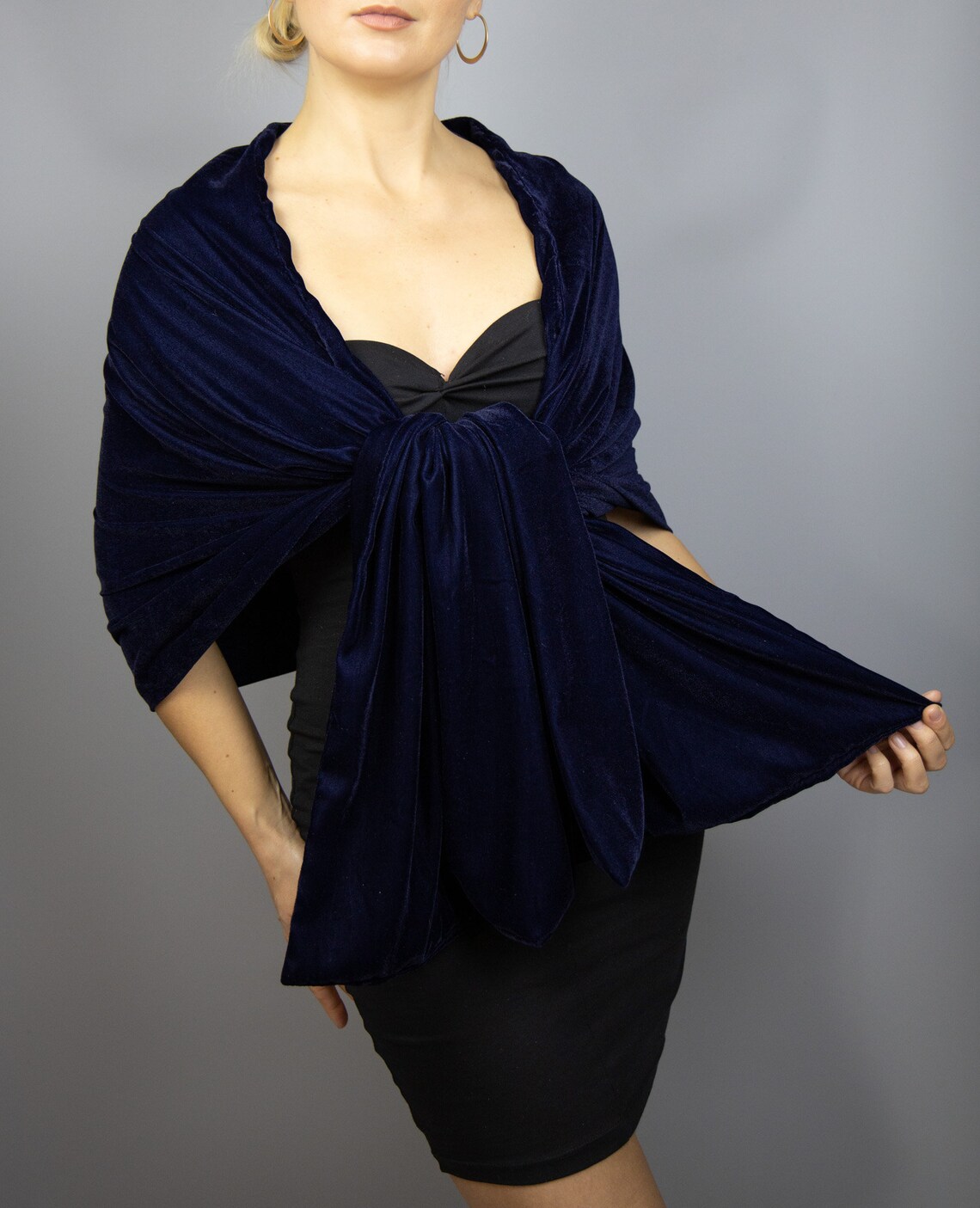 Black Velour / Velvet Wrap Shawl Bolero Winter Wedding Shrug | Etsy