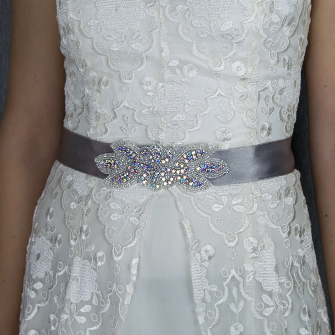Silver Grey Satin Bridal Sash Wedding Sash Satin Ribbon Mariage ...