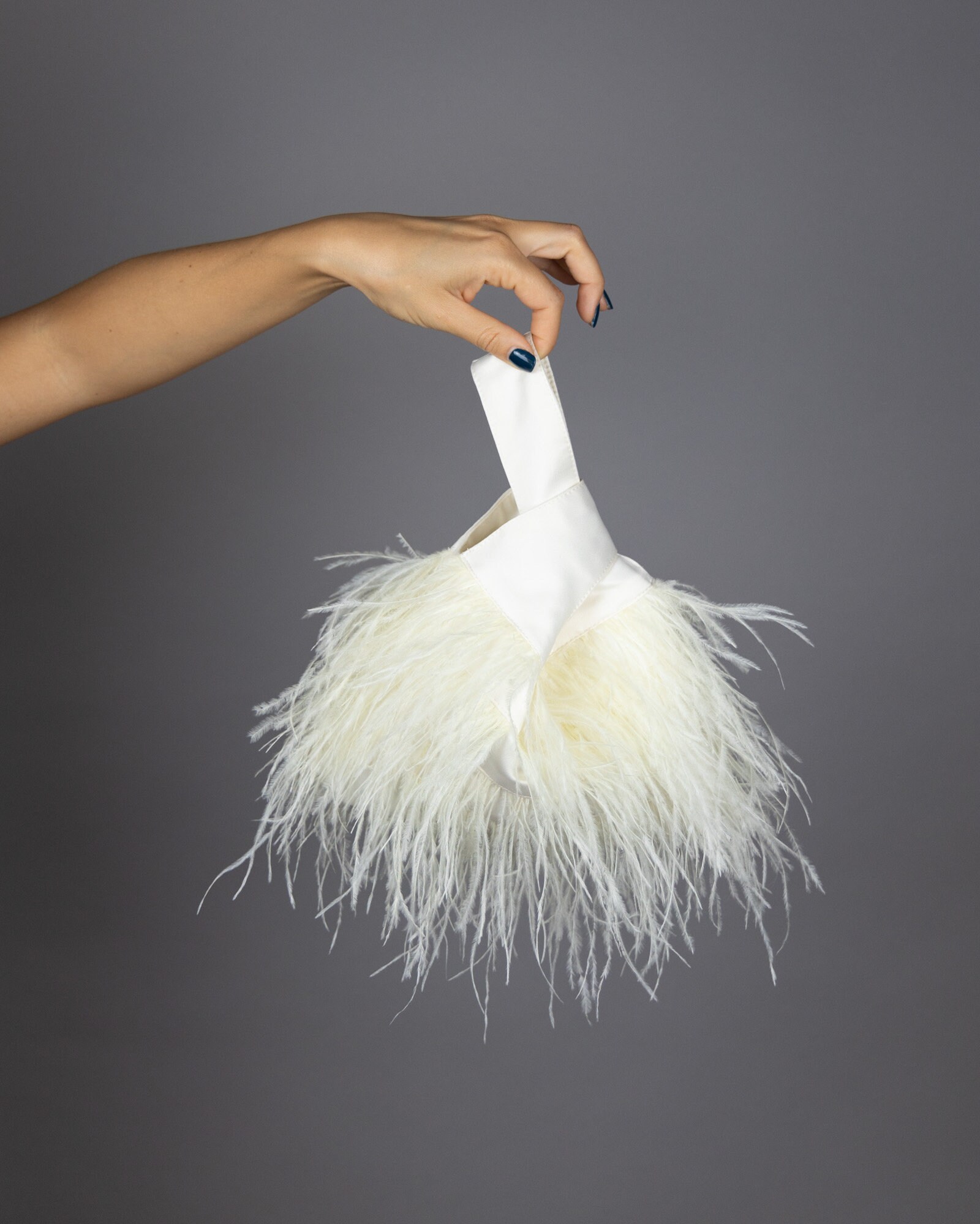 Ivory Cream Japanese Knot Bag Feathers Purse Clutch Neon Green or ...