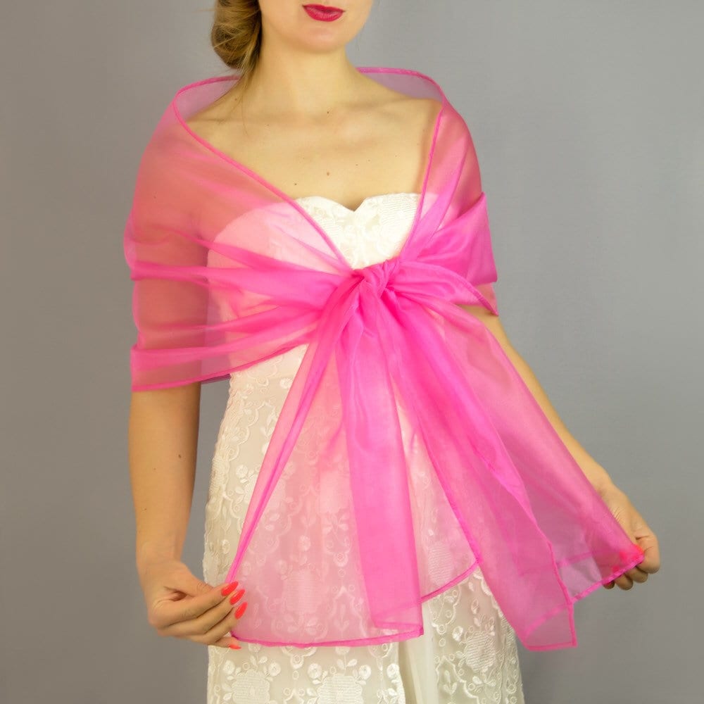Chal organza capa bolero Fucsia Rosa Hot Pink Chal novia | Etsy