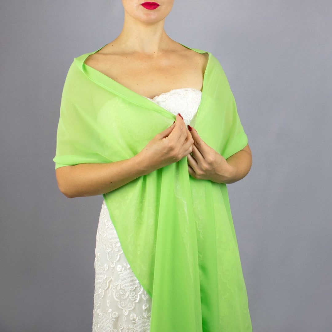 Neon Green Scarf Mint Green Shawl Lemon Green Wrap Chiffon Wrap Yellow ...