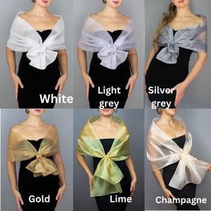 Silver Grey Organza Wrap Silver Pull Through Wrap Shawl Silver Grey ...