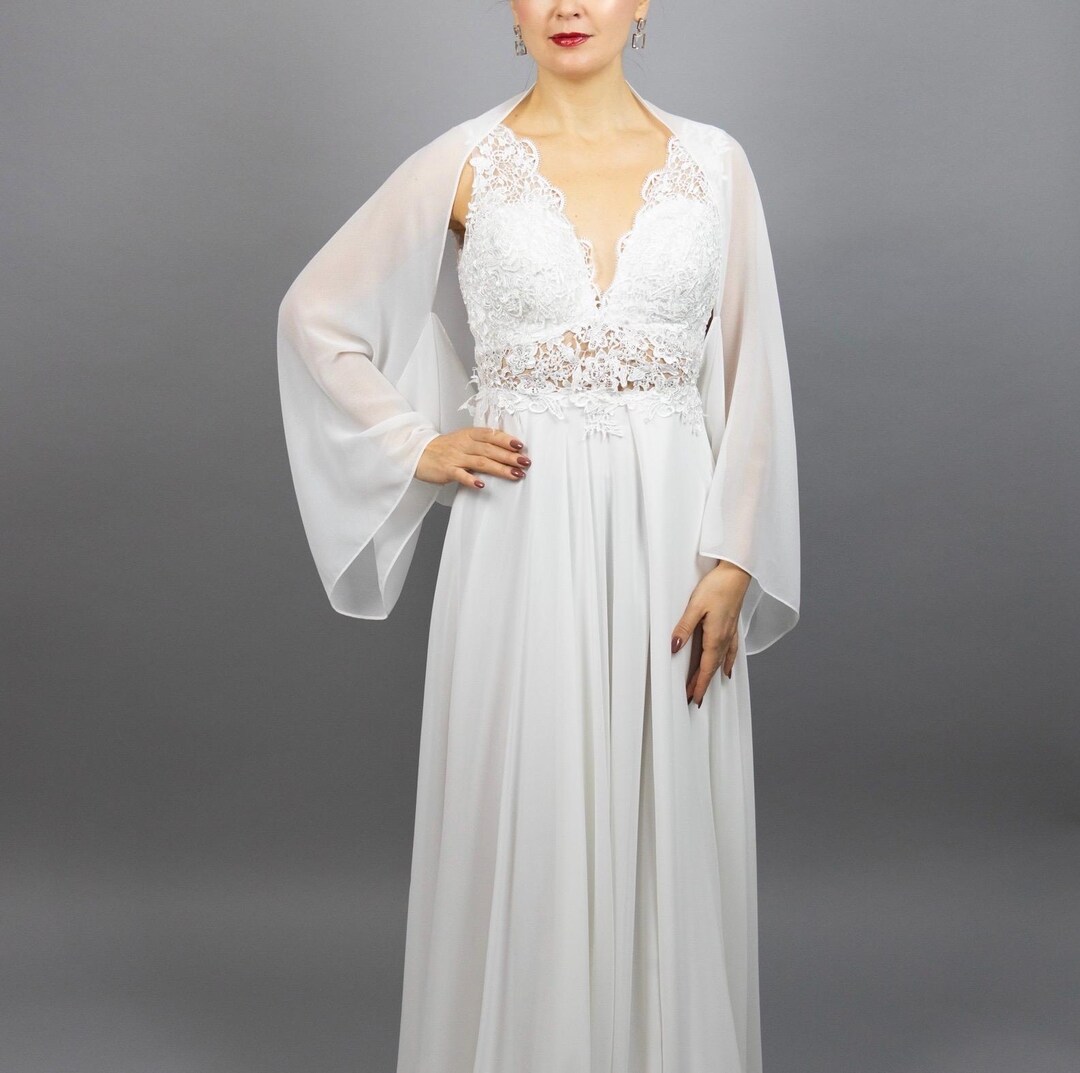 Ivory Wrap Sheer Bolero Ivory Sleeves White Ivory Cream, Bridesmaids ...