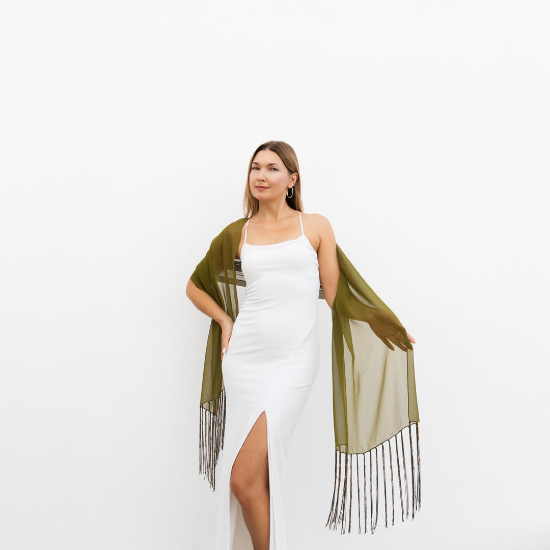 Olive Scarf Olive Shawl Olive Woman Wrap Olive Summer Shawl Olive Green ...