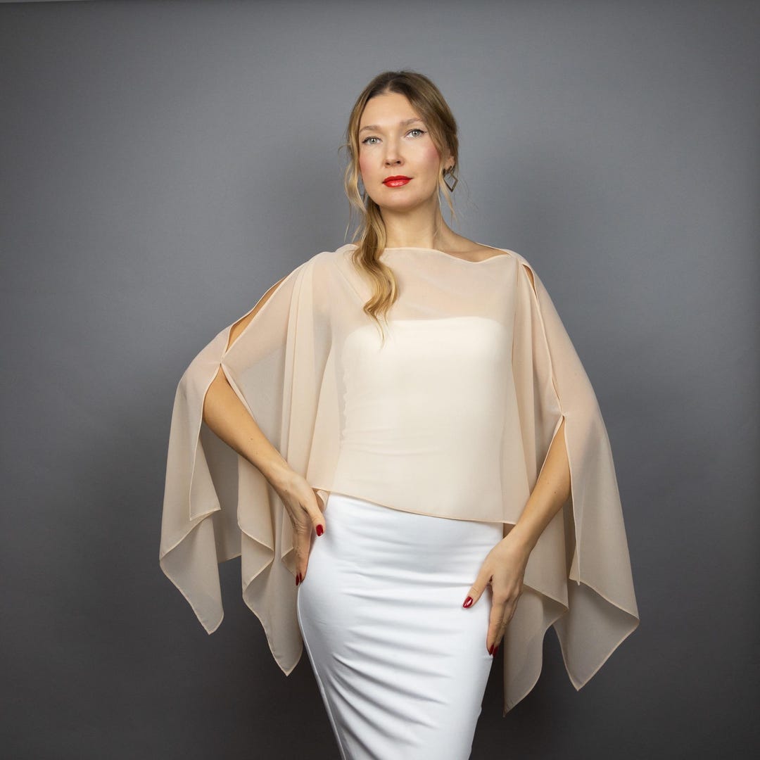 Beige Capelet, Beige Wrap,beige Bolero, Beige Shrug, Bridal Cape ...