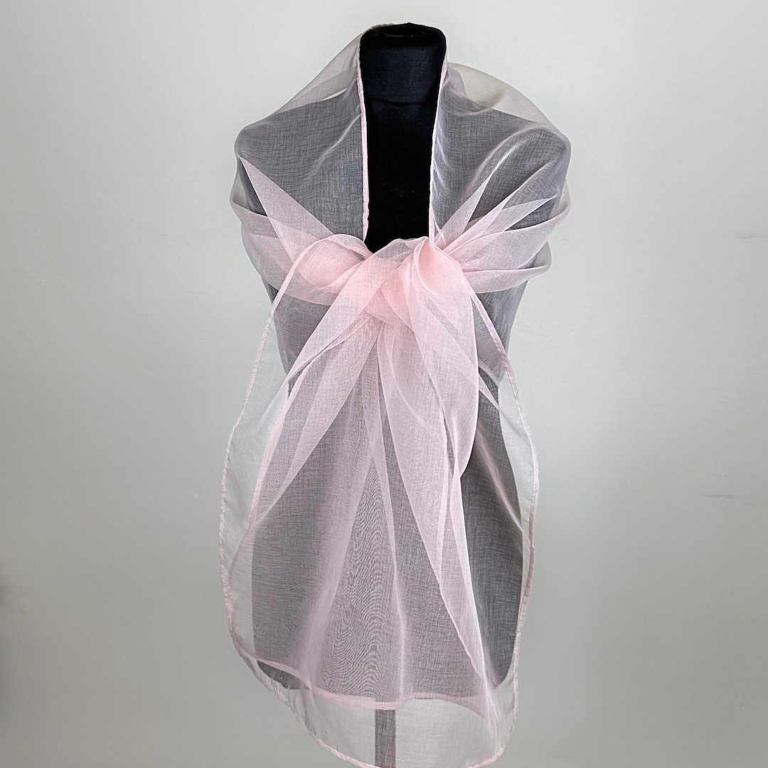Light Pink Matt Organza Wrap Light Pink Sheer Shawl Scarf Baby Pink ...