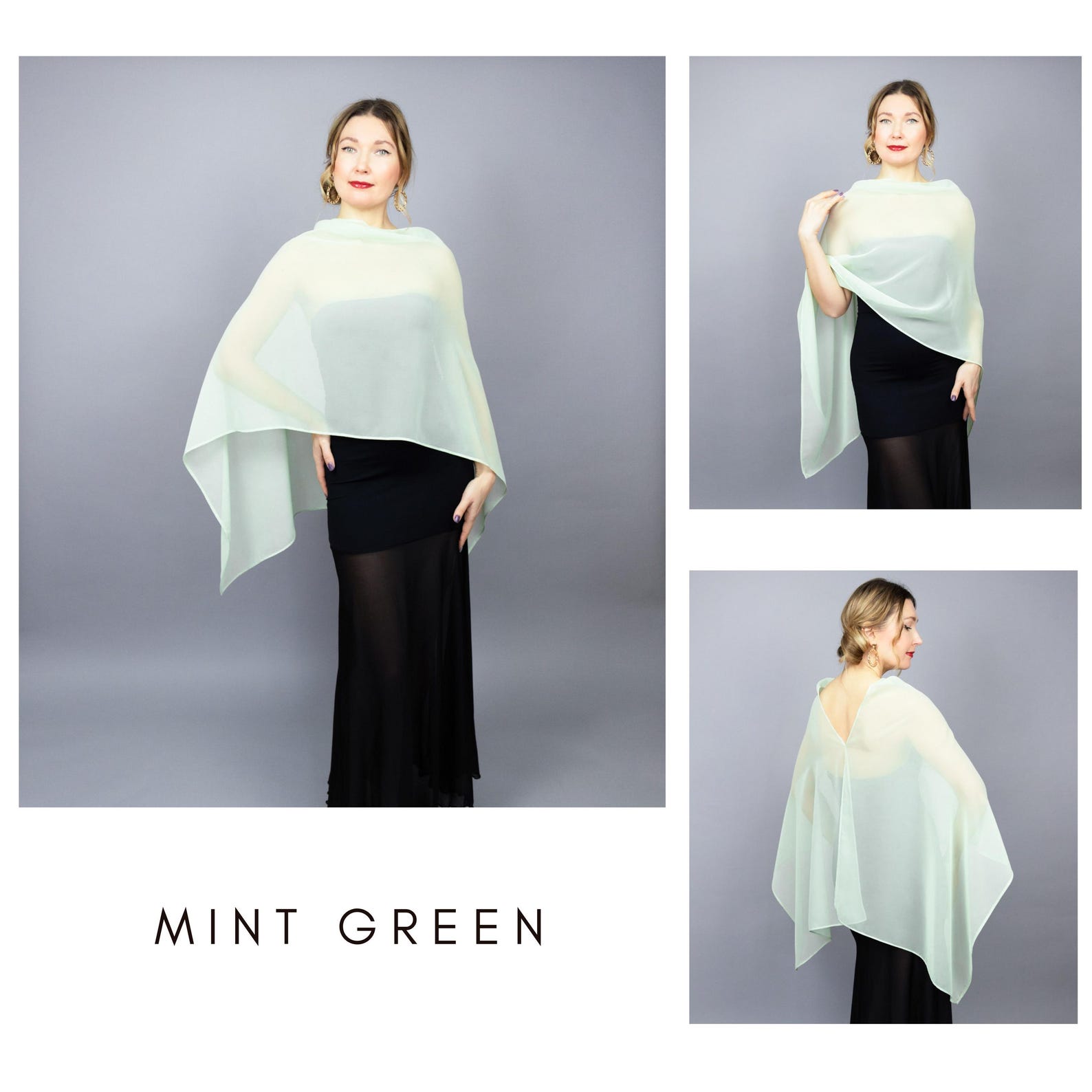 Sage Green Capelet Sage Green Shrug Green Greek Style Wrap Sheer Greek ...