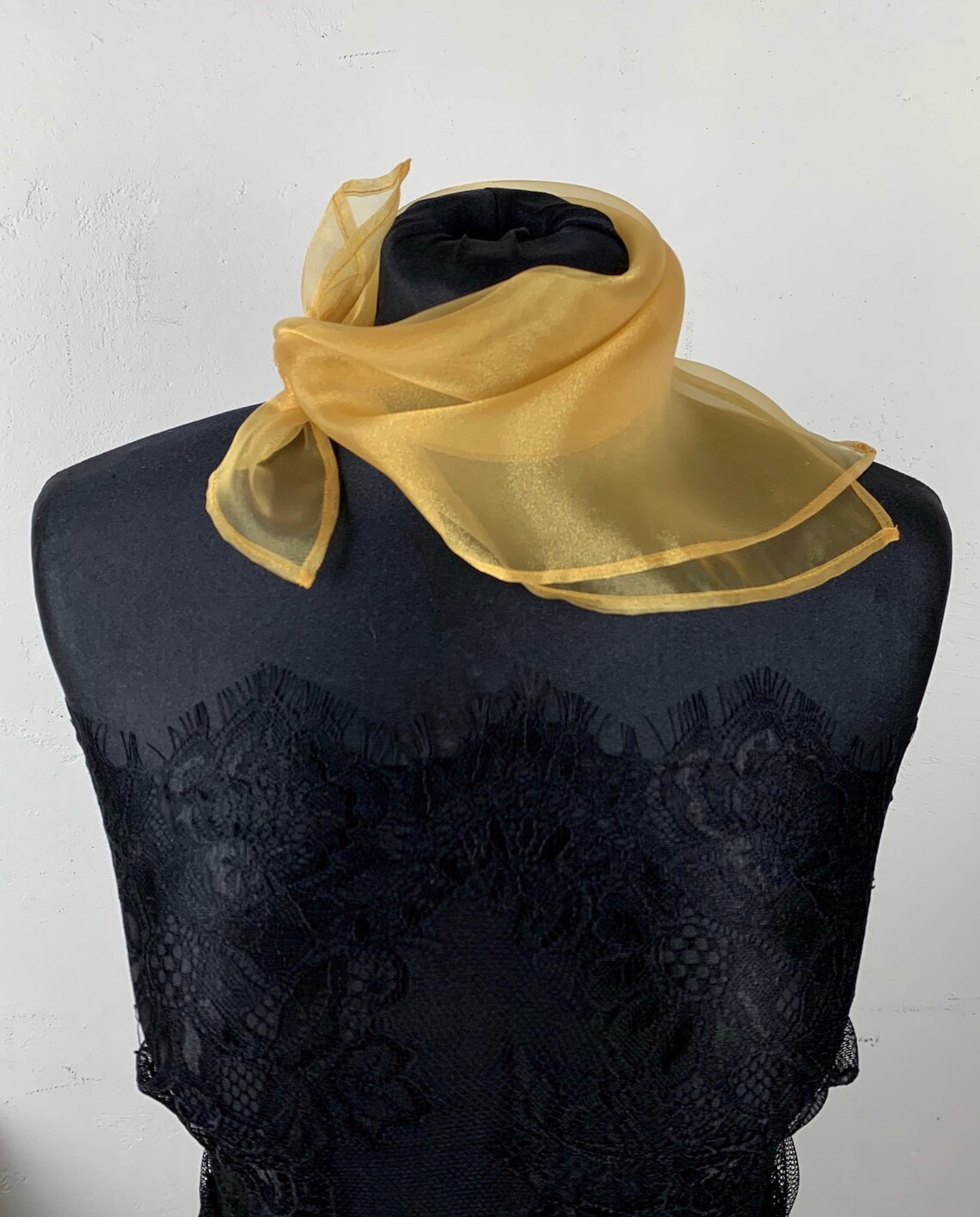 Neck Scarf Organza Gold Golden Scarf Neck Tie Women | Etsy