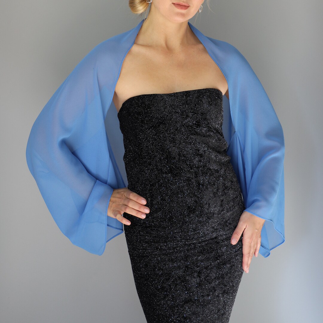 Light Blue Wrap Blue Sleeves Blue Shawl Blue Bolero Evening Shrug ...