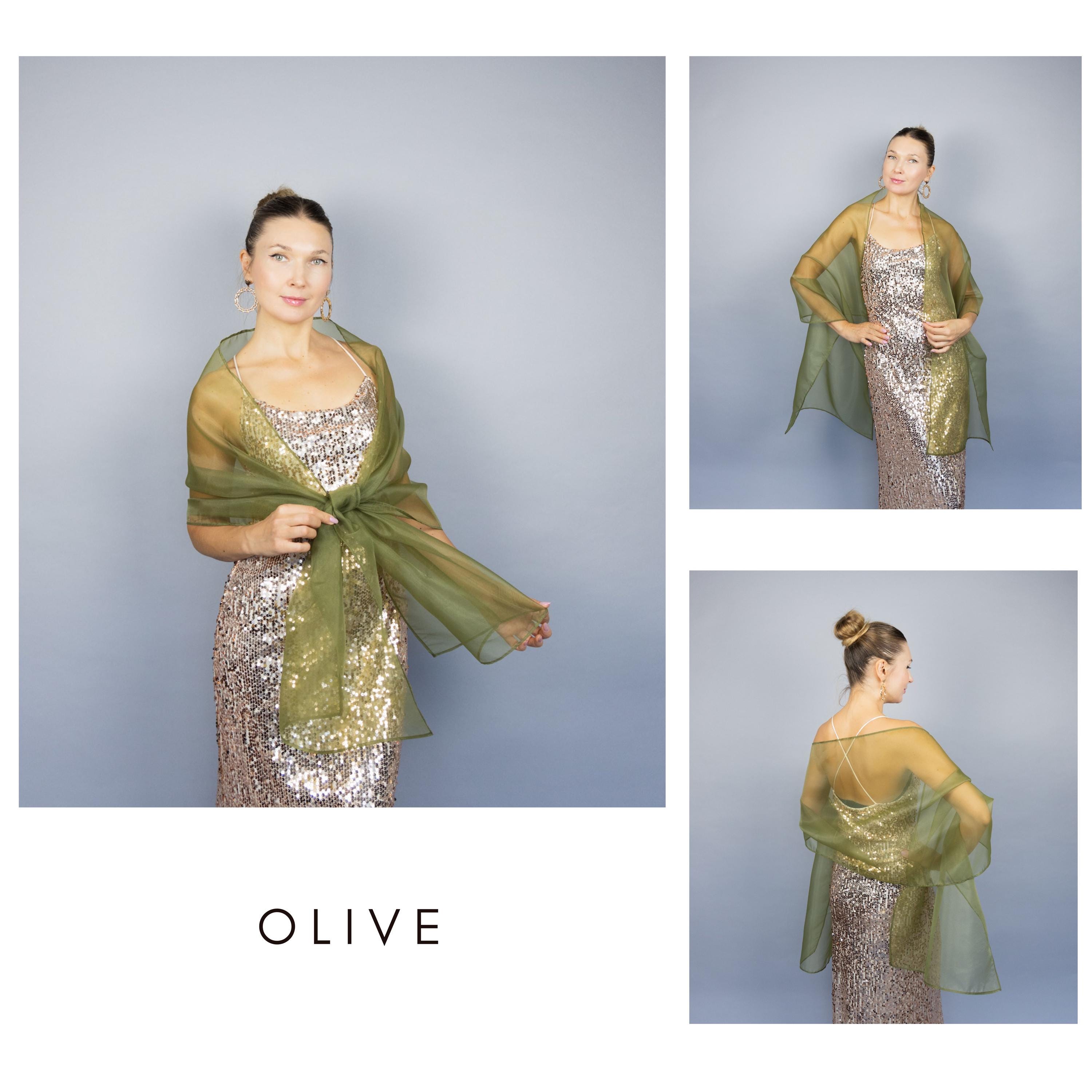 Olive Green Organza Wrap Olive Sheer Shawl Olive Shawl Olive Scarf ...