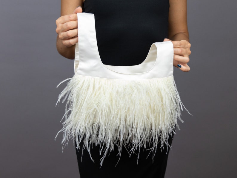 Ivory Cream Japanese Knot Bag Feathers Purse Clutch Neon Green or ...
