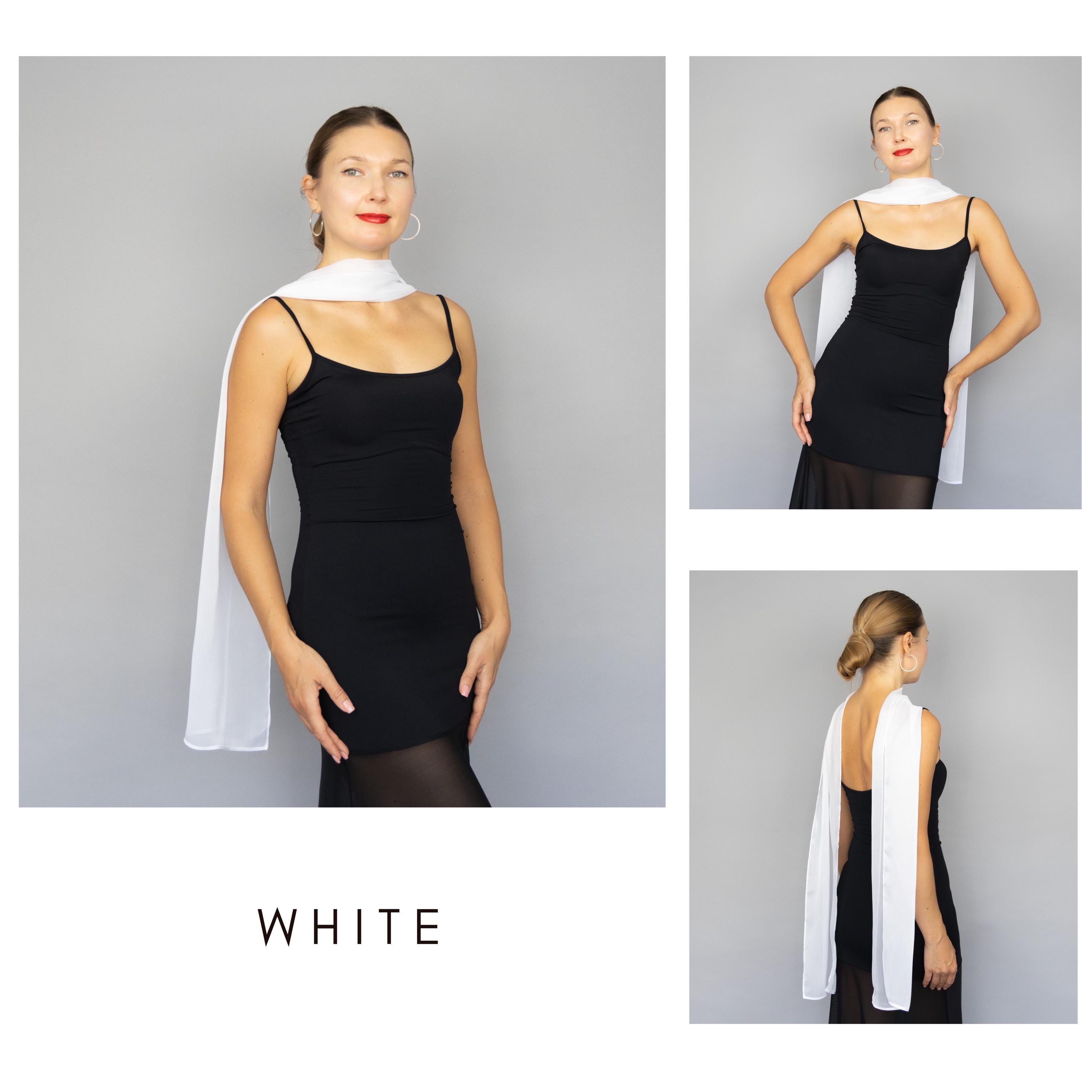 Black Scarf Long Black Chiffon Scarf Black Neck Scarf Flowy Sheer Scarf ...