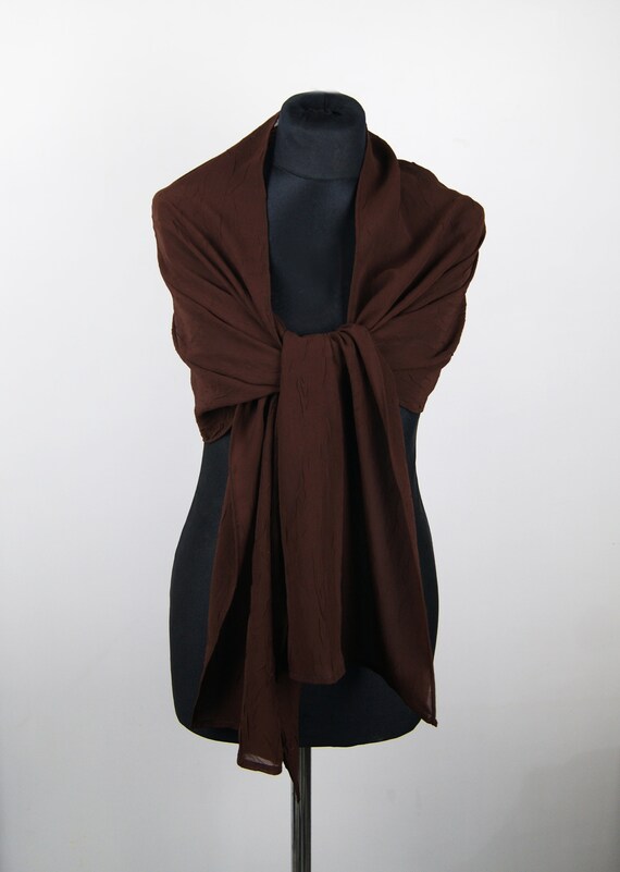 Luxury Brown Crepe Chiffon shawl wrap shrug summer sprinng | Etsy