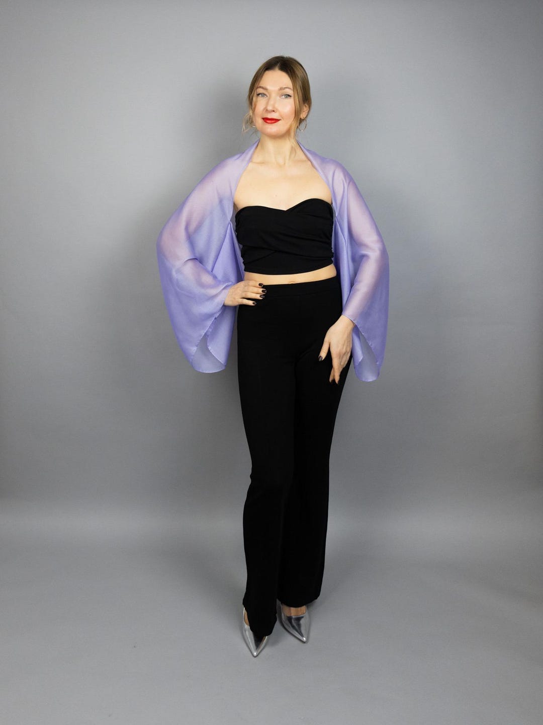 Lilac Wrap Lavender Wrap Lilac Bolero Sleeves Bridesmaids Wedding Shrug ...